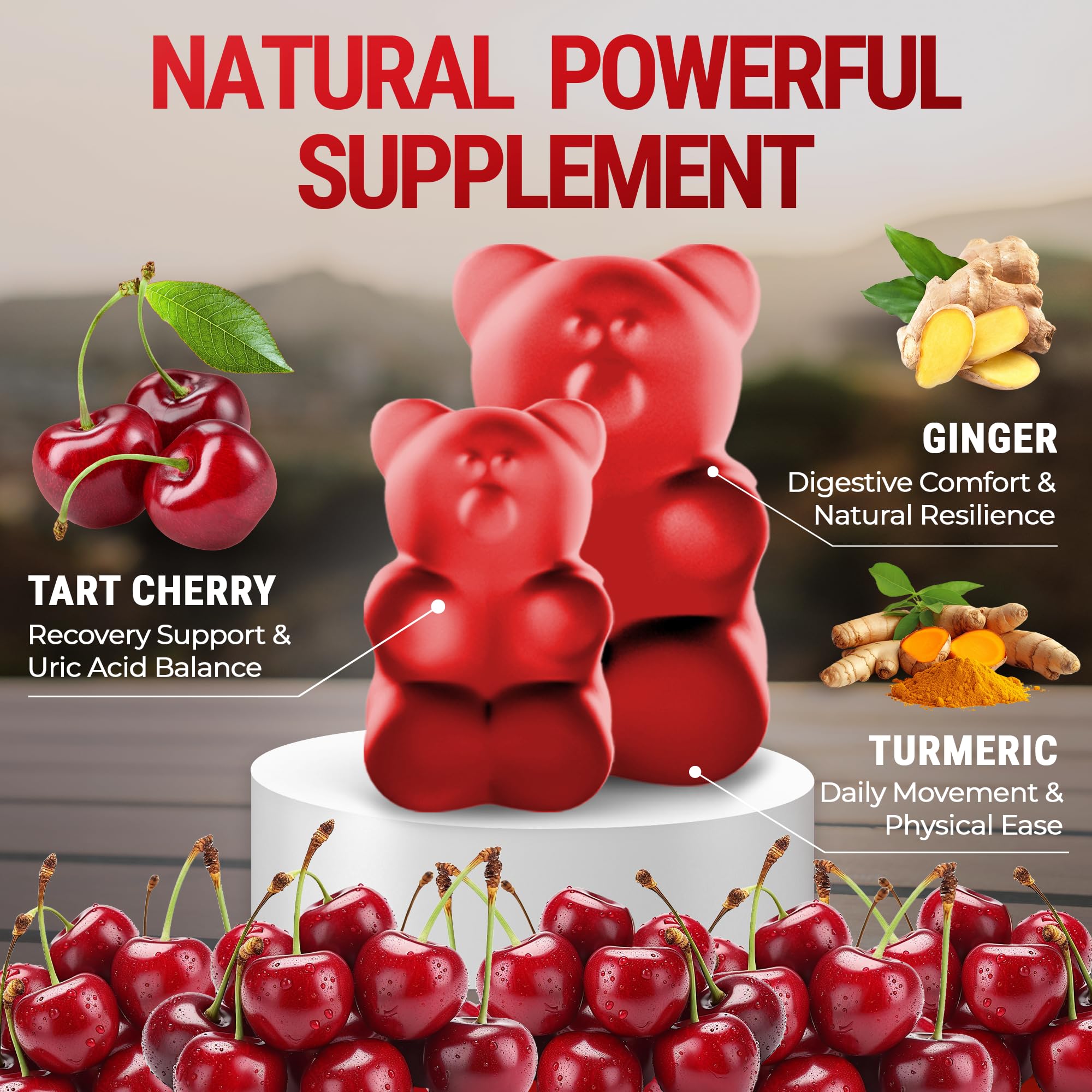 Tart cherry gummies for active lifestyles