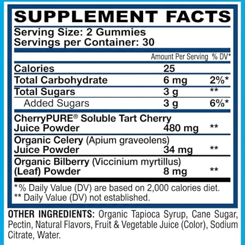 Tart cherry gummies for antioxidant support