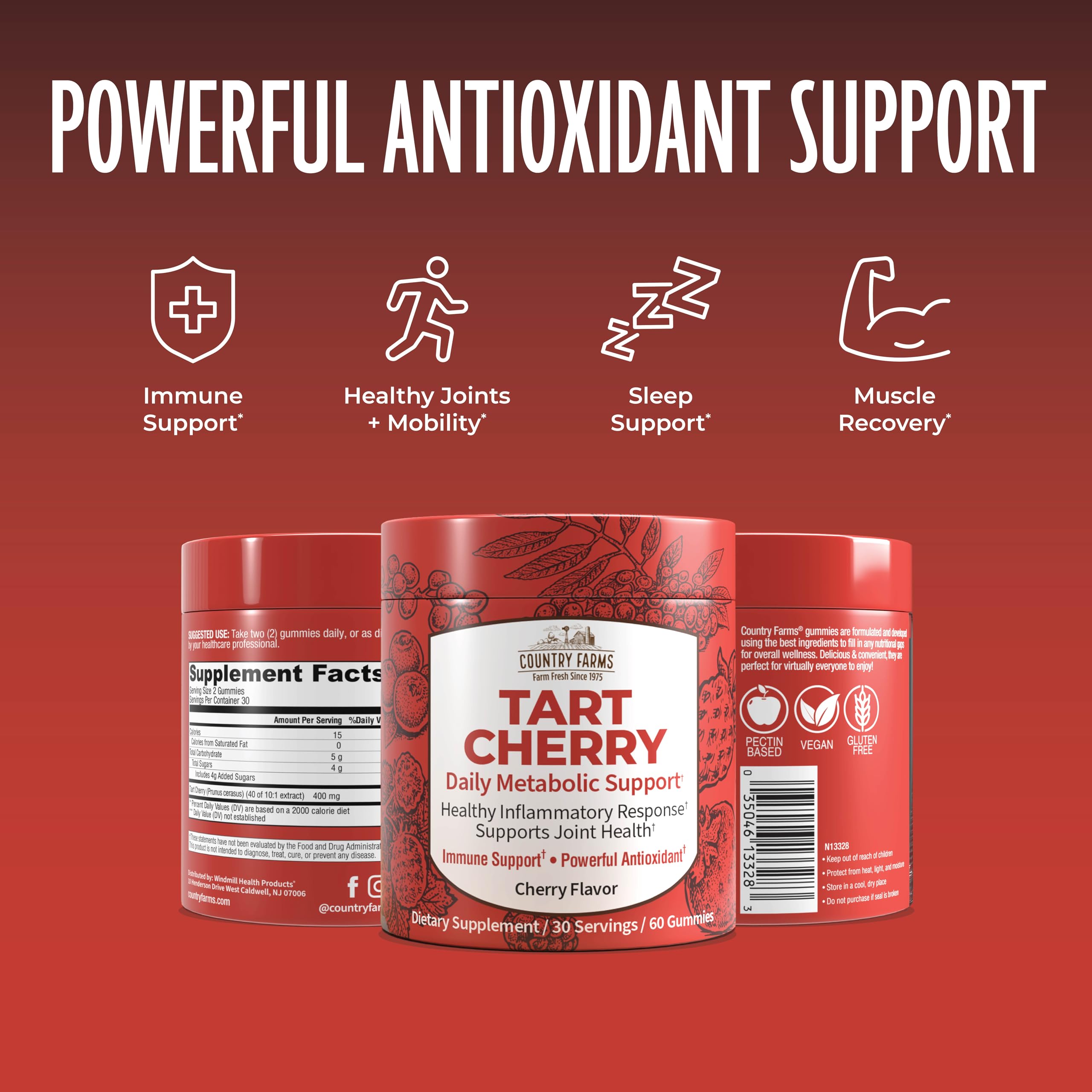 Tart cherry gummies for immune support