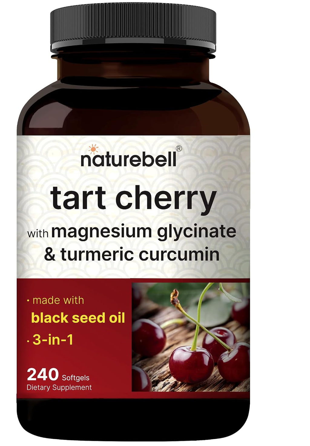 Tart Cherry magnesium softgels for relaxation