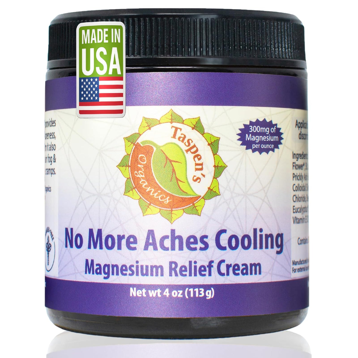 Taspen's Organics magnesium aches relief cream