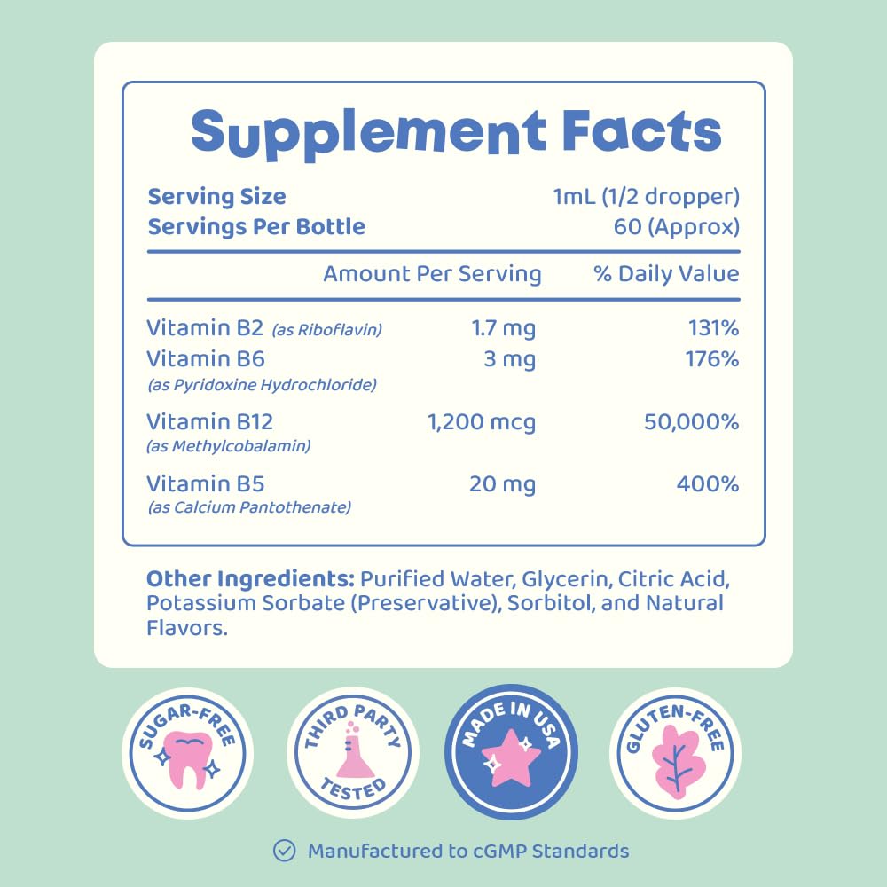 tasty B12 drops for children's health