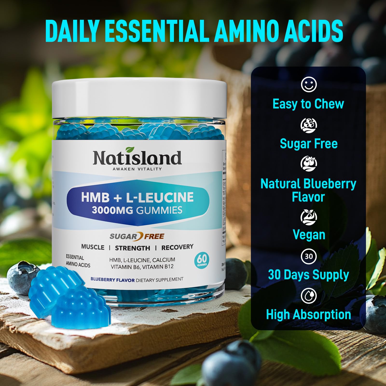 Tasty BCAA gummies for post-workout nutrition