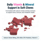 Tasty calcium citrate soft chews for adults