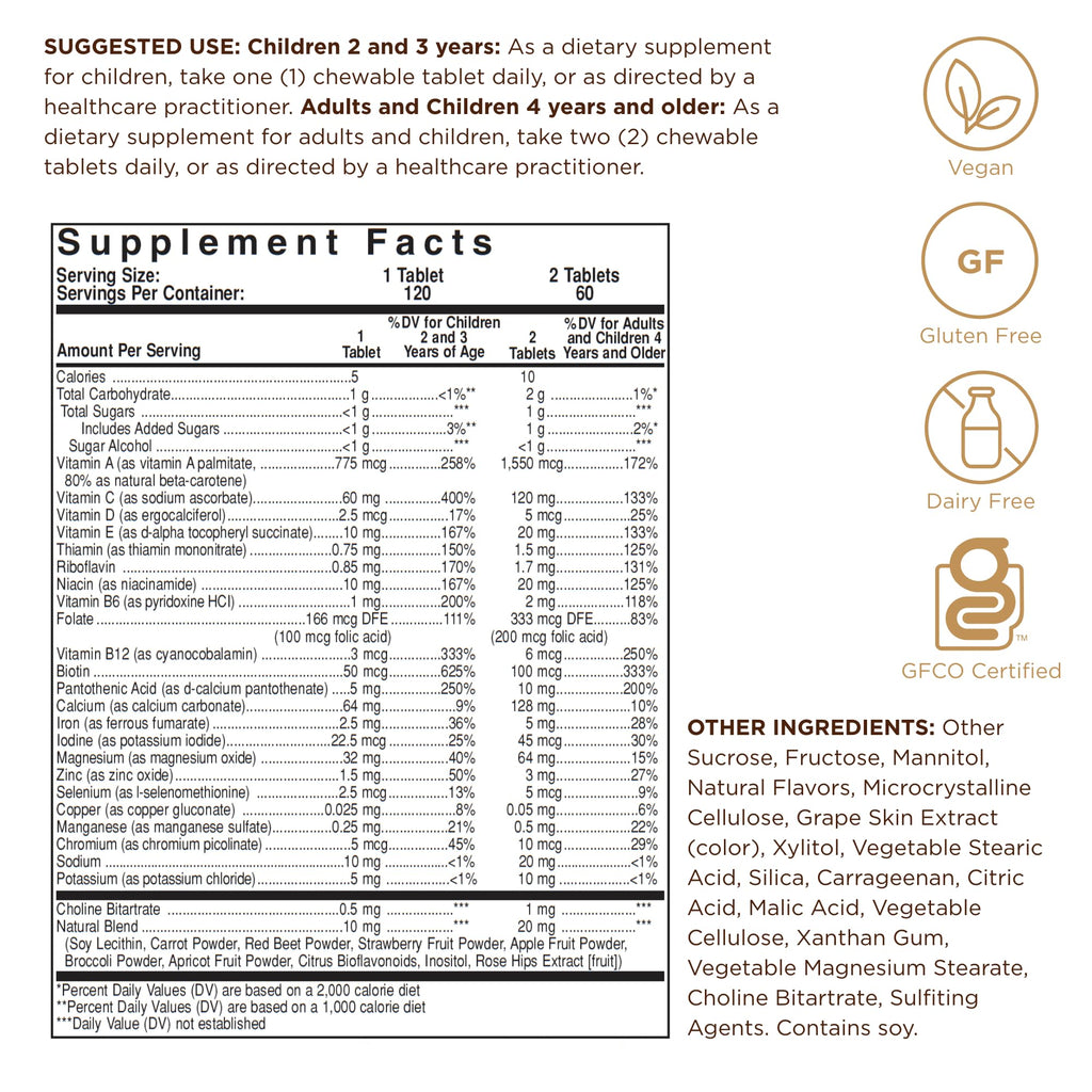 Tasty chewable vitamins for daily nutrition