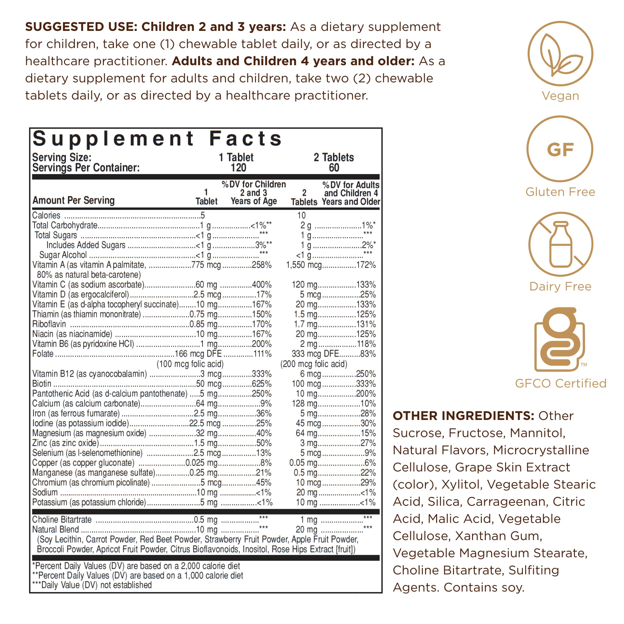 Tasty chewable vitamins for daily nutrition