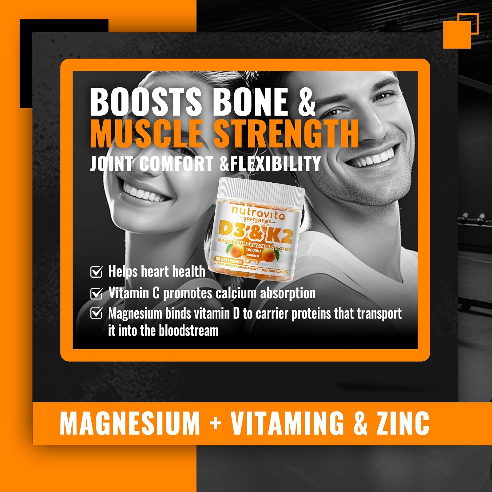 Tasty chews for Vitamin D3 K2 absorption