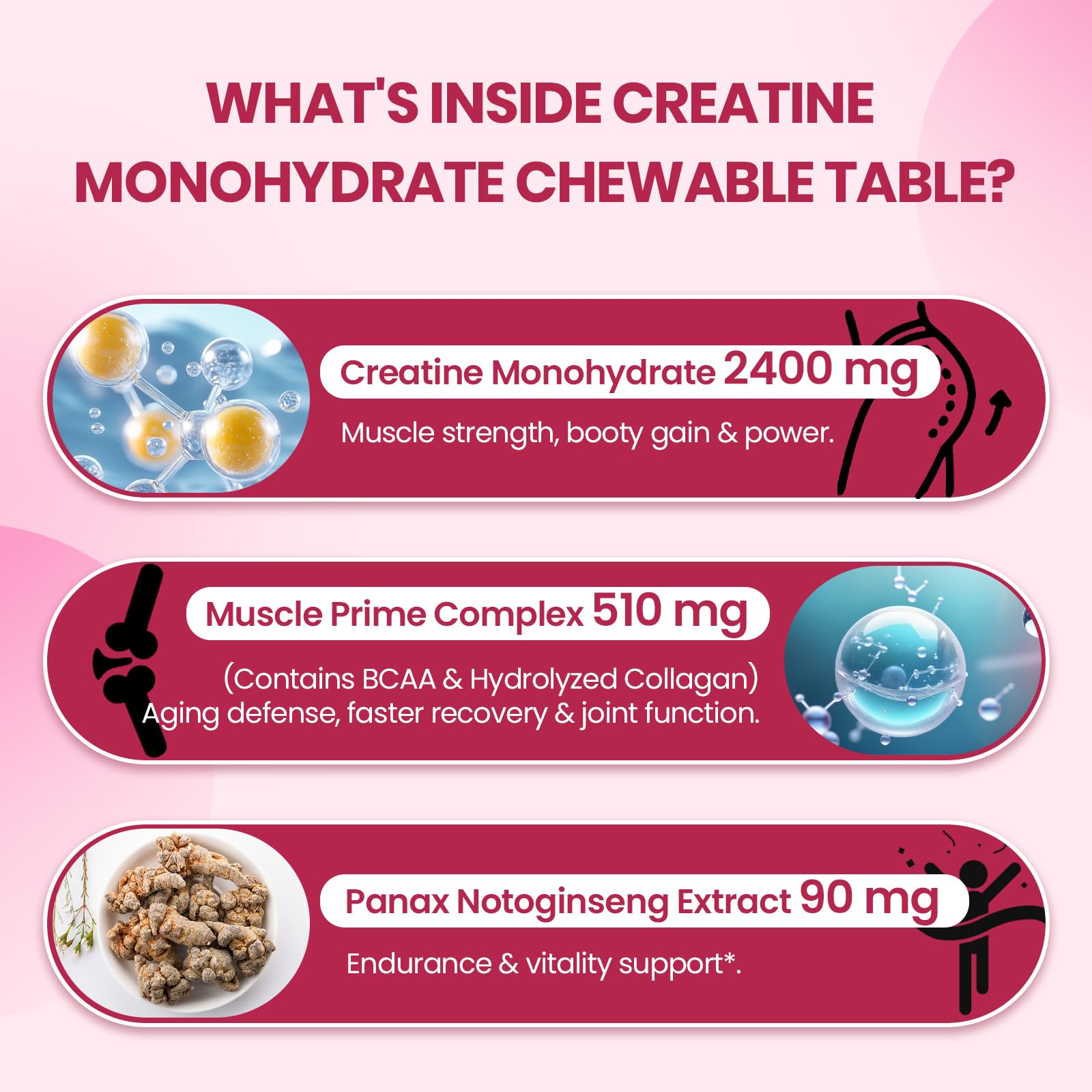 Tasty creatine chews for daily use