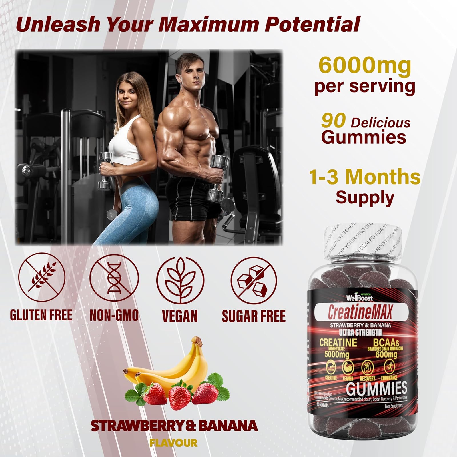 Tasty creatine gummies for daily use