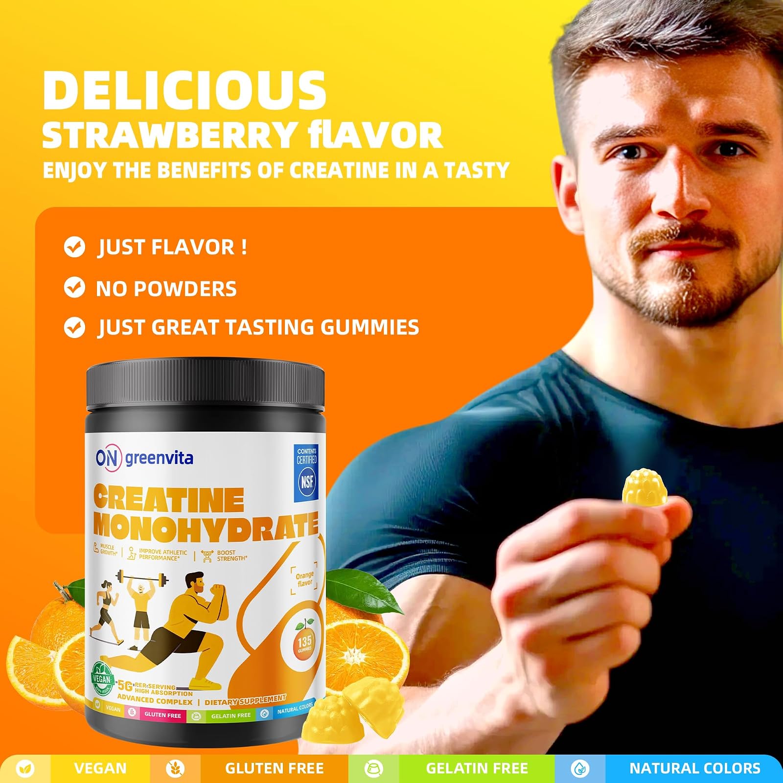 Tasty creatine gummies for daily use