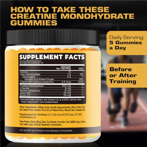 Tasty creatine monohydrate gummies for fitness