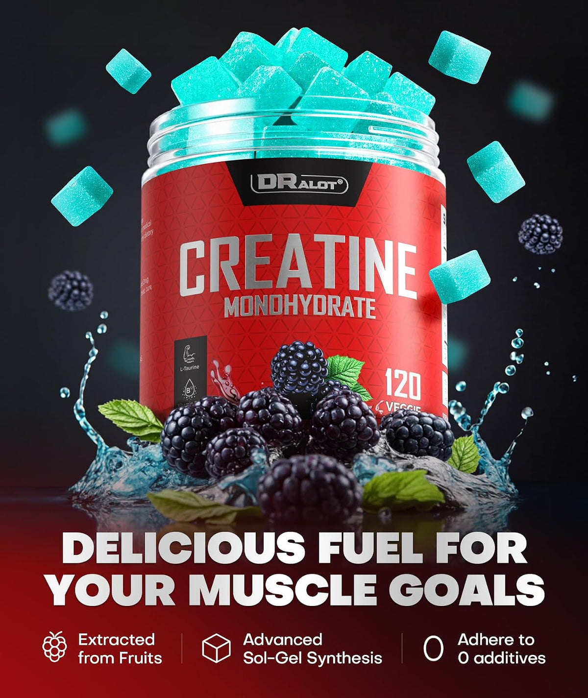 Tasty creatine monohydrate gummies for recovery