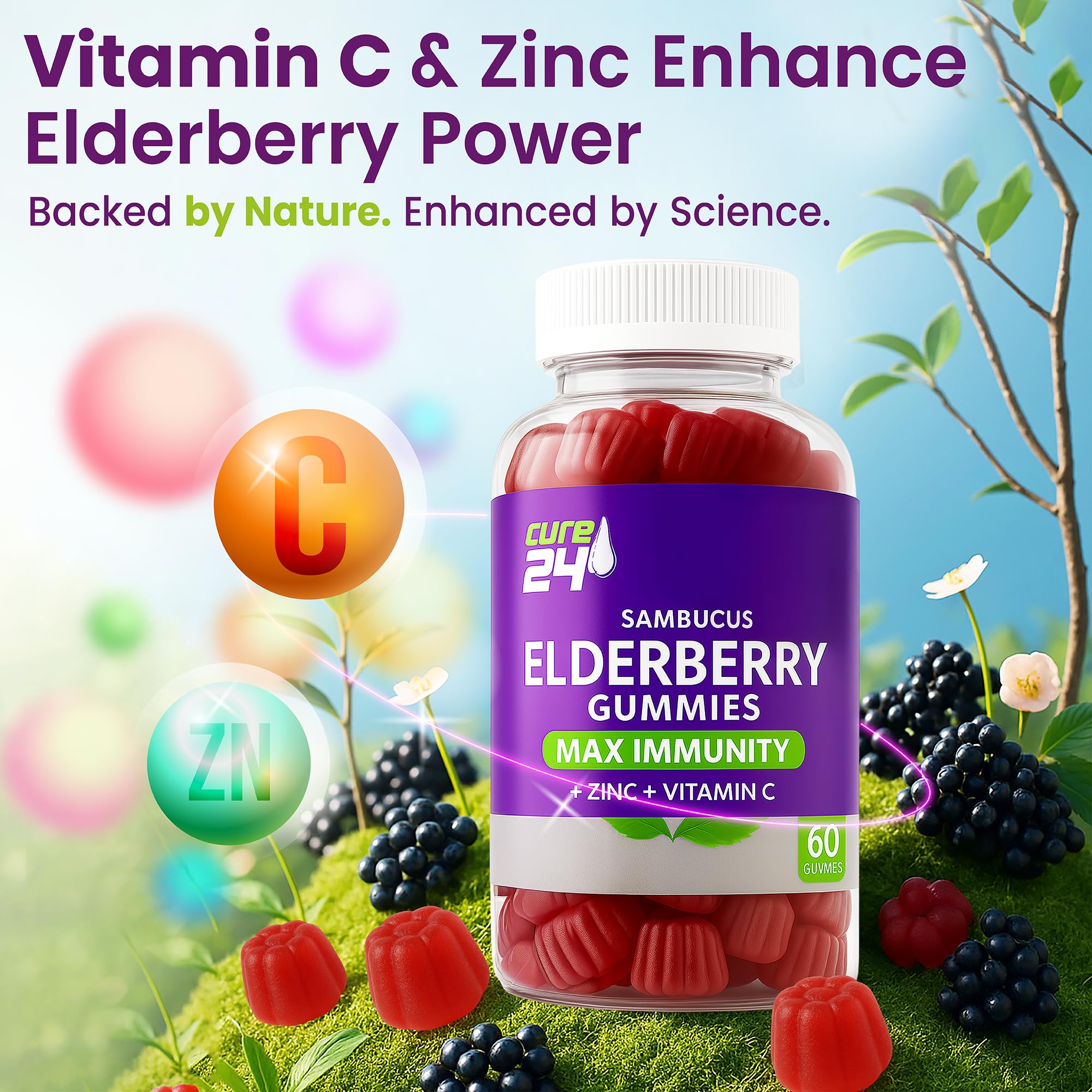 Tasty elderberry gummies for immune health