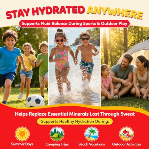Tasty electrolyte gummies for active kids