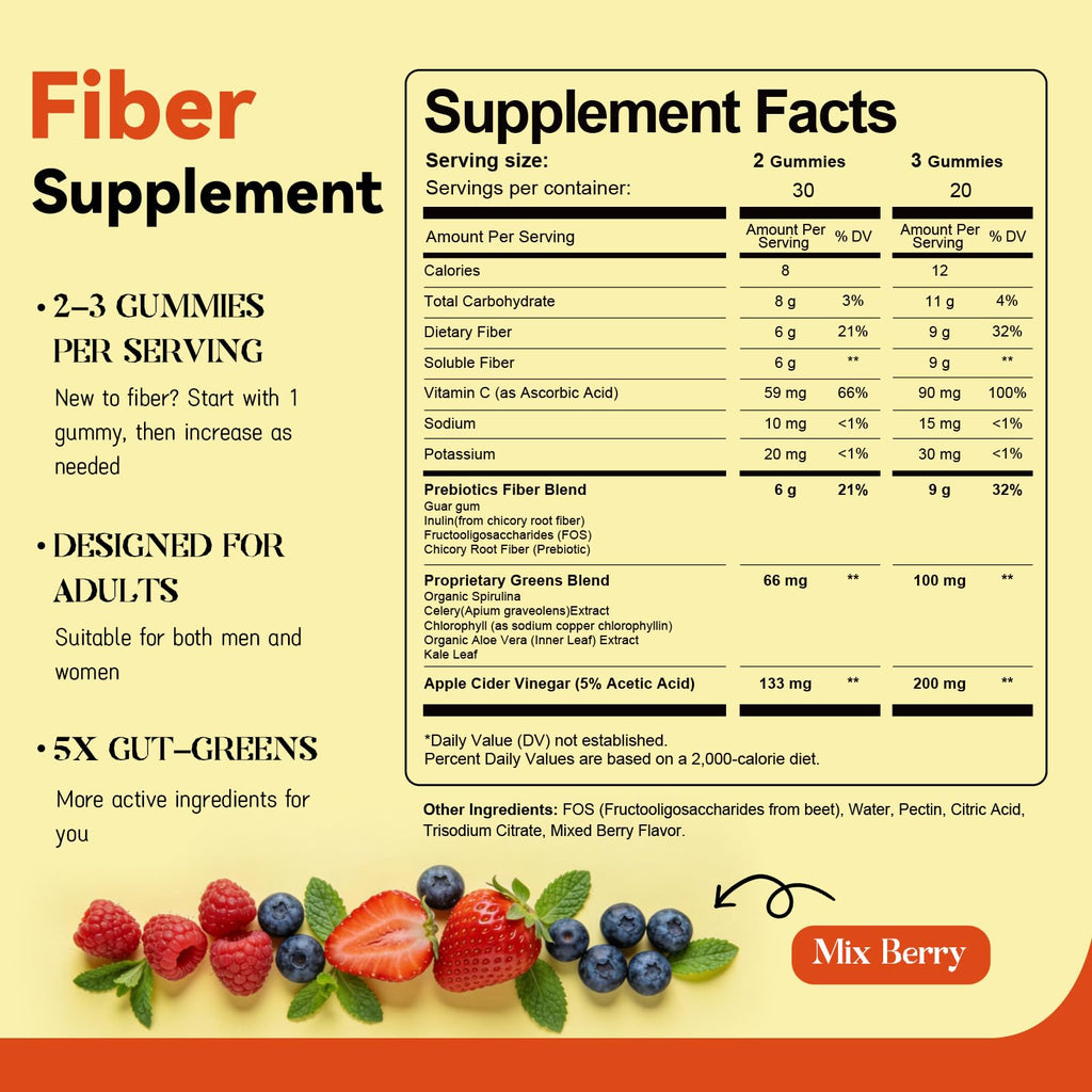 tasty fiber gummies for improved gut flora