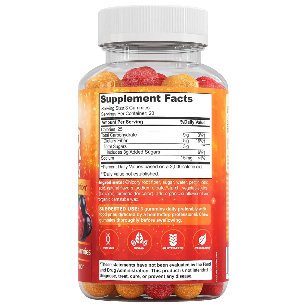 Tasty fiber gummies for prebiotic benefits