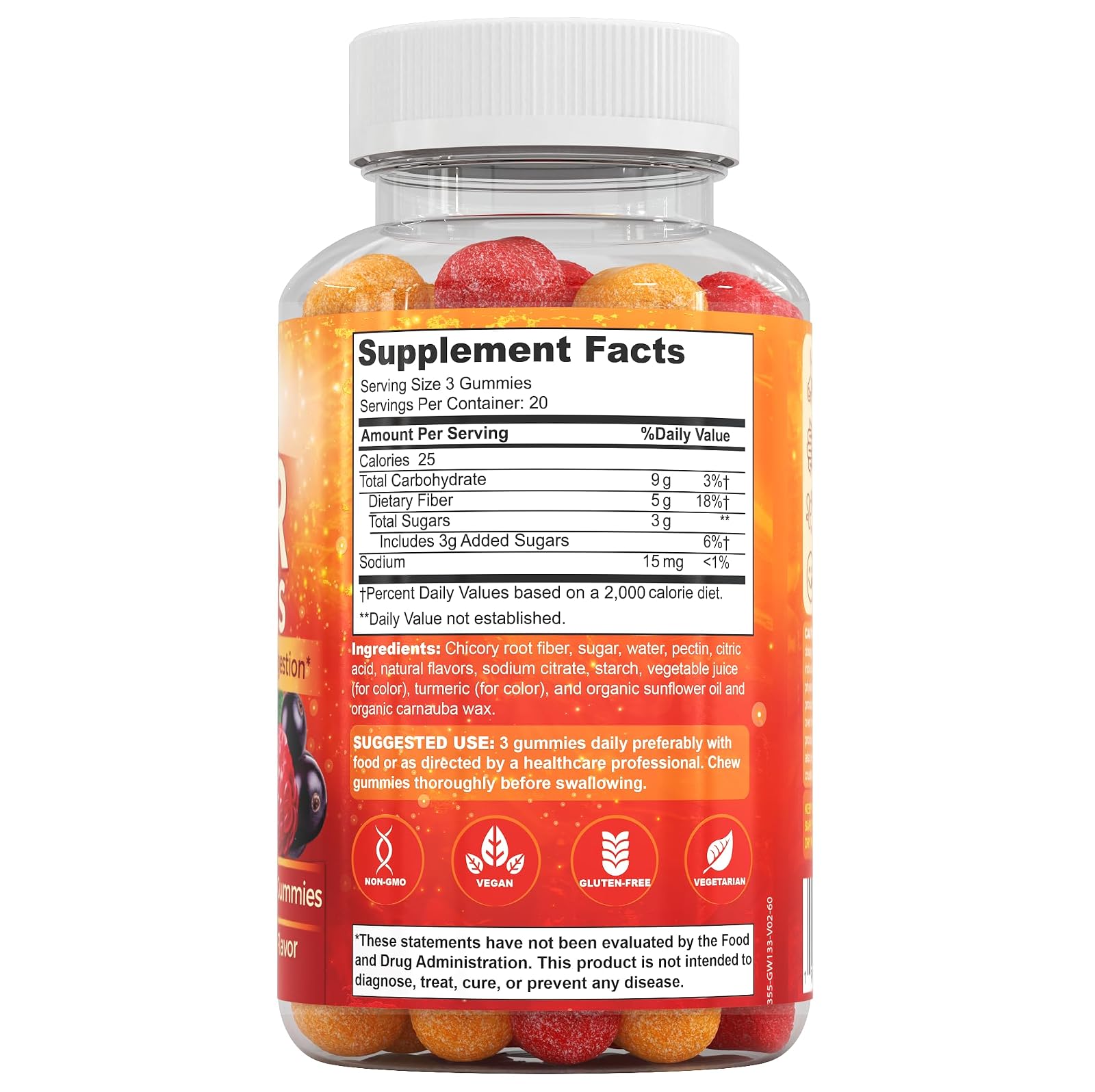 Tasty fiber gummies for prebiotic benefits