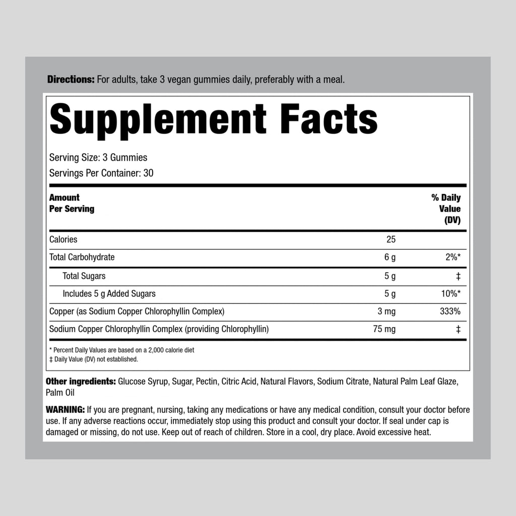 Tasty fruit flavour chlorophyll gummies