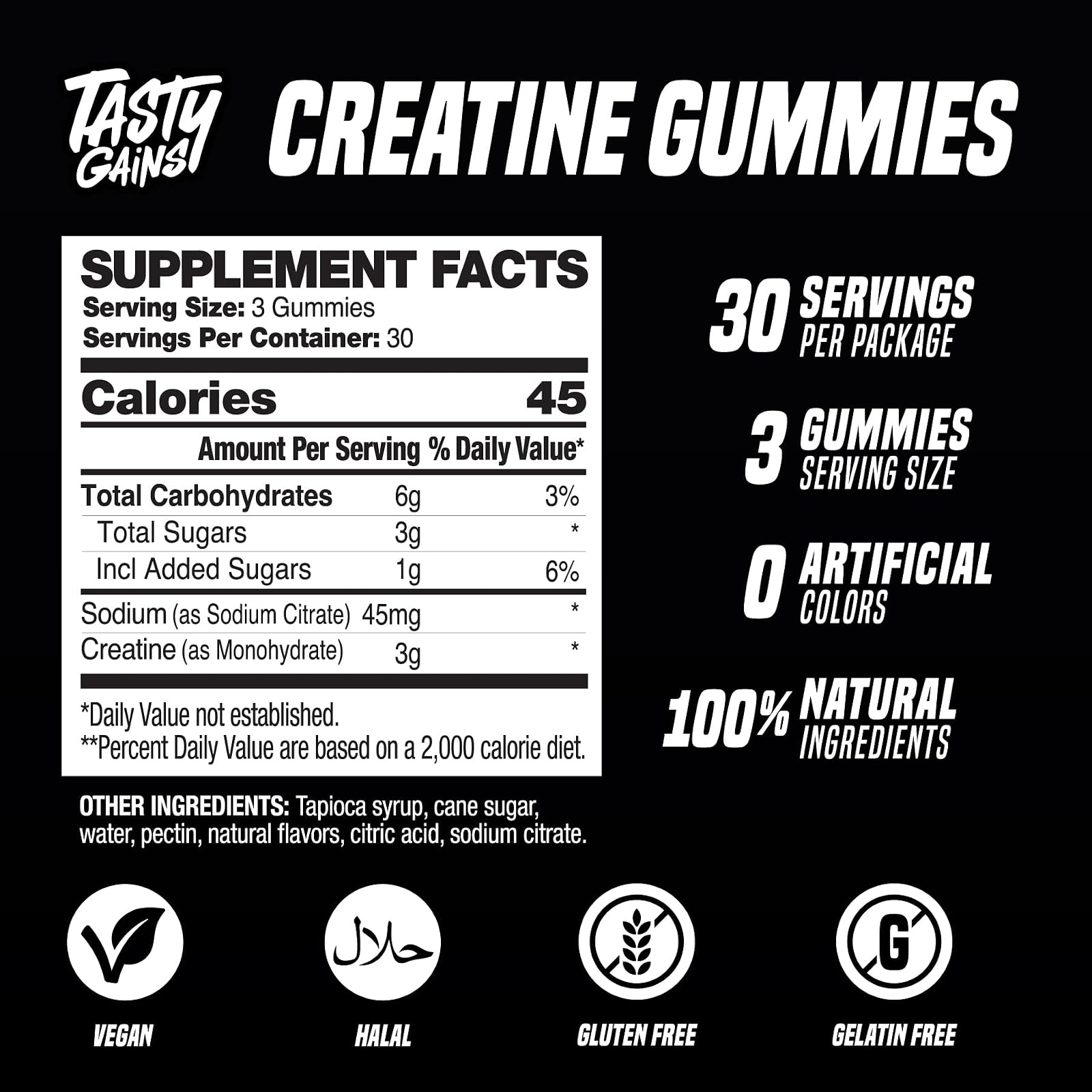 TASTY GAINS creatine for energy