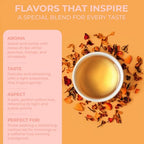 Tasty green tea bags with fruit