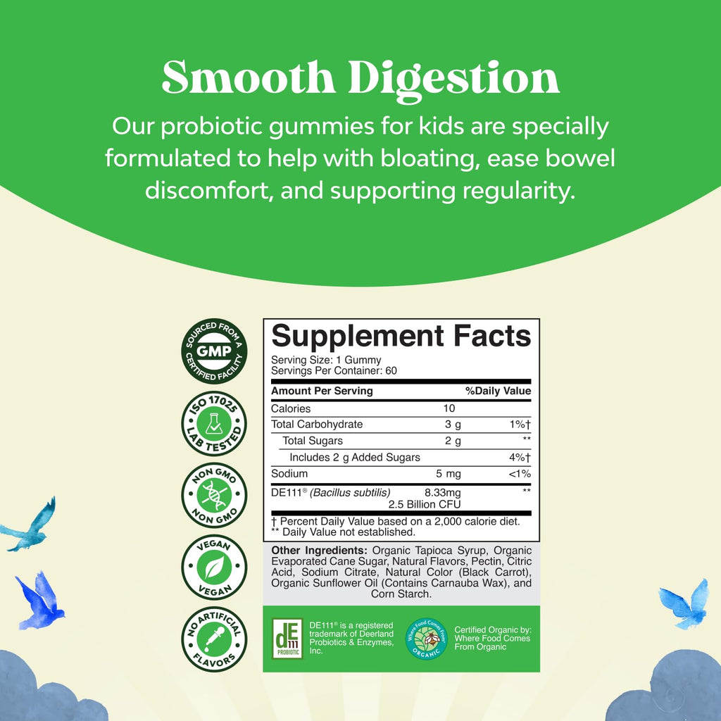 tasty kids gummies with 2.5B CFU