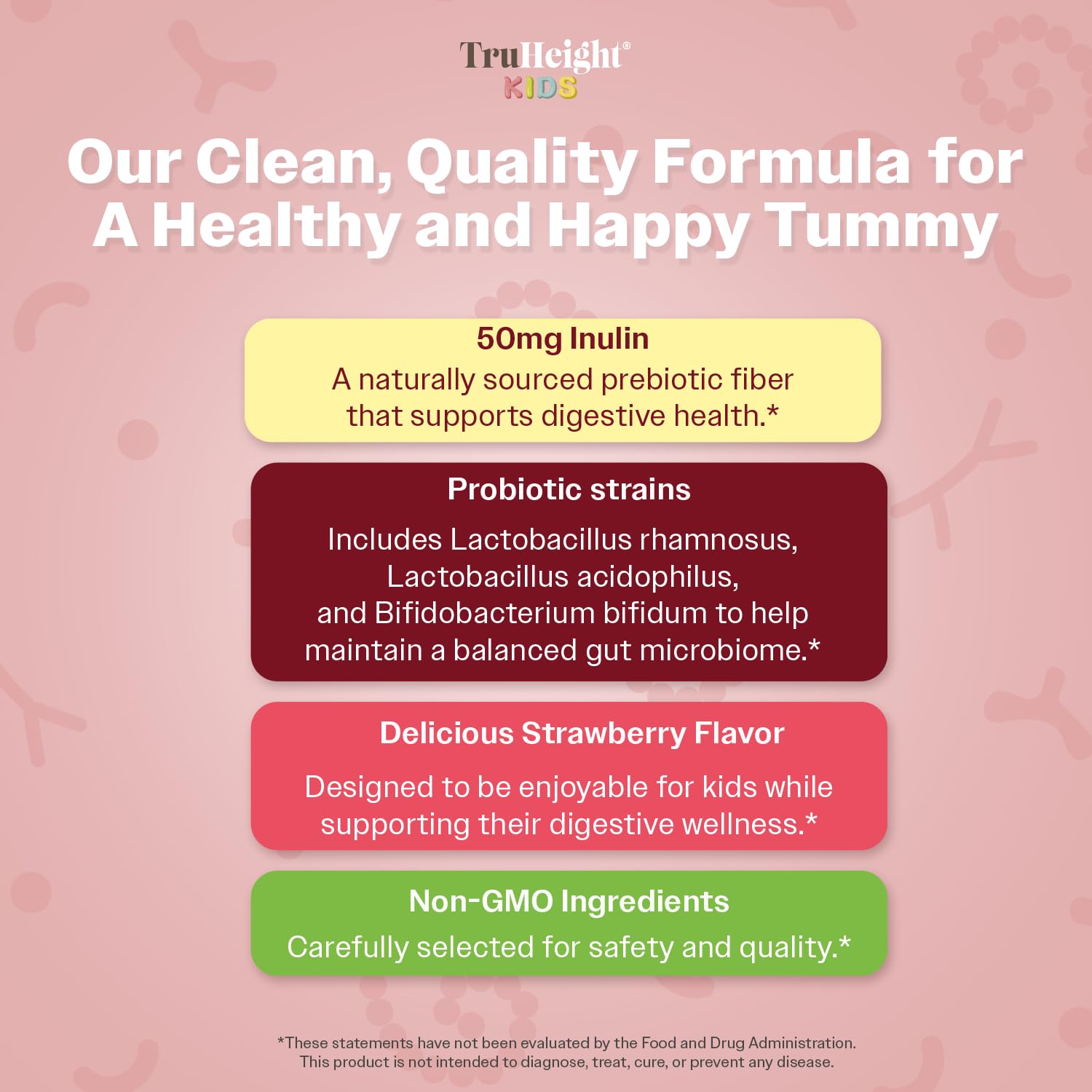 Tasty kids gummies with essential probiotics
