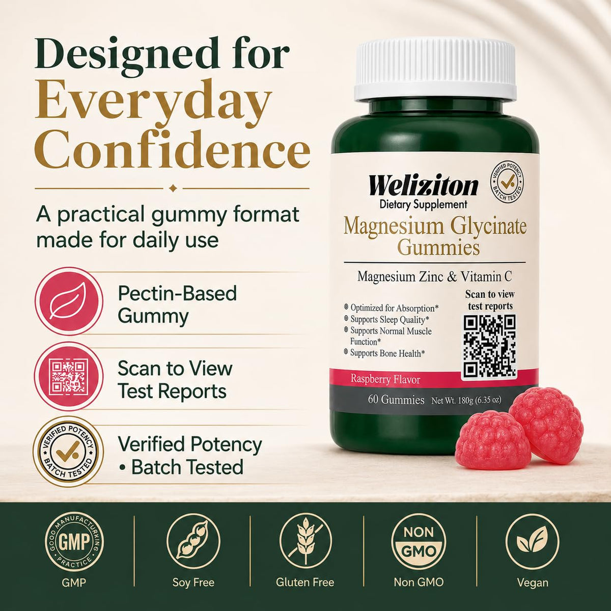 Tasty magnesium gummies for daily wellness