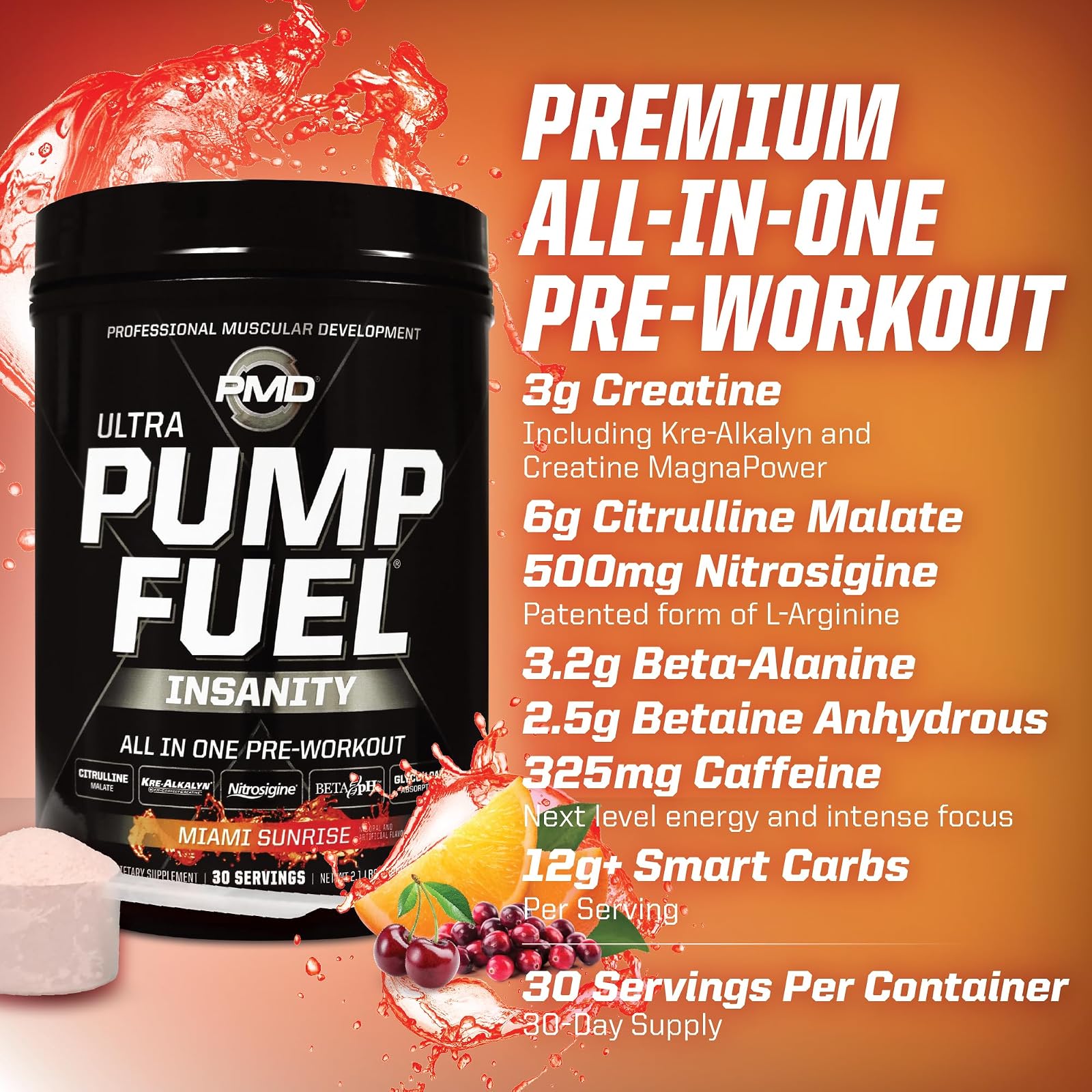 Tasty Miami Sunrise pre-workout drink
