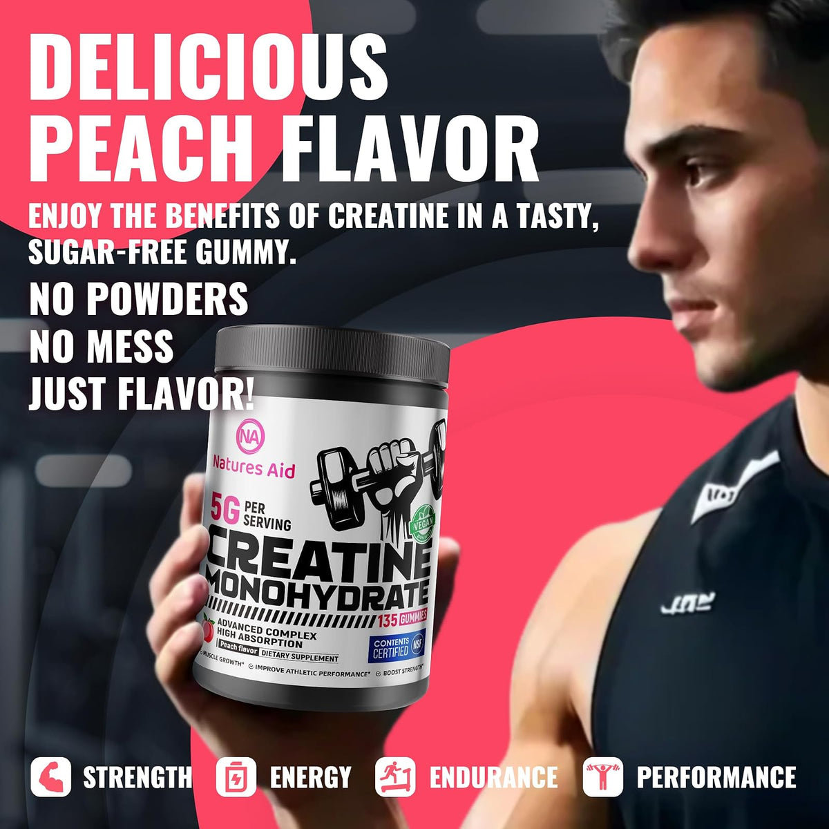 Tasty peach creatine for daily use
