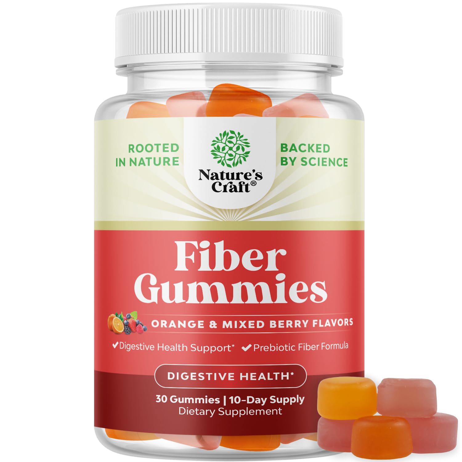 Tasty prebiotic fiber gummies for digestion