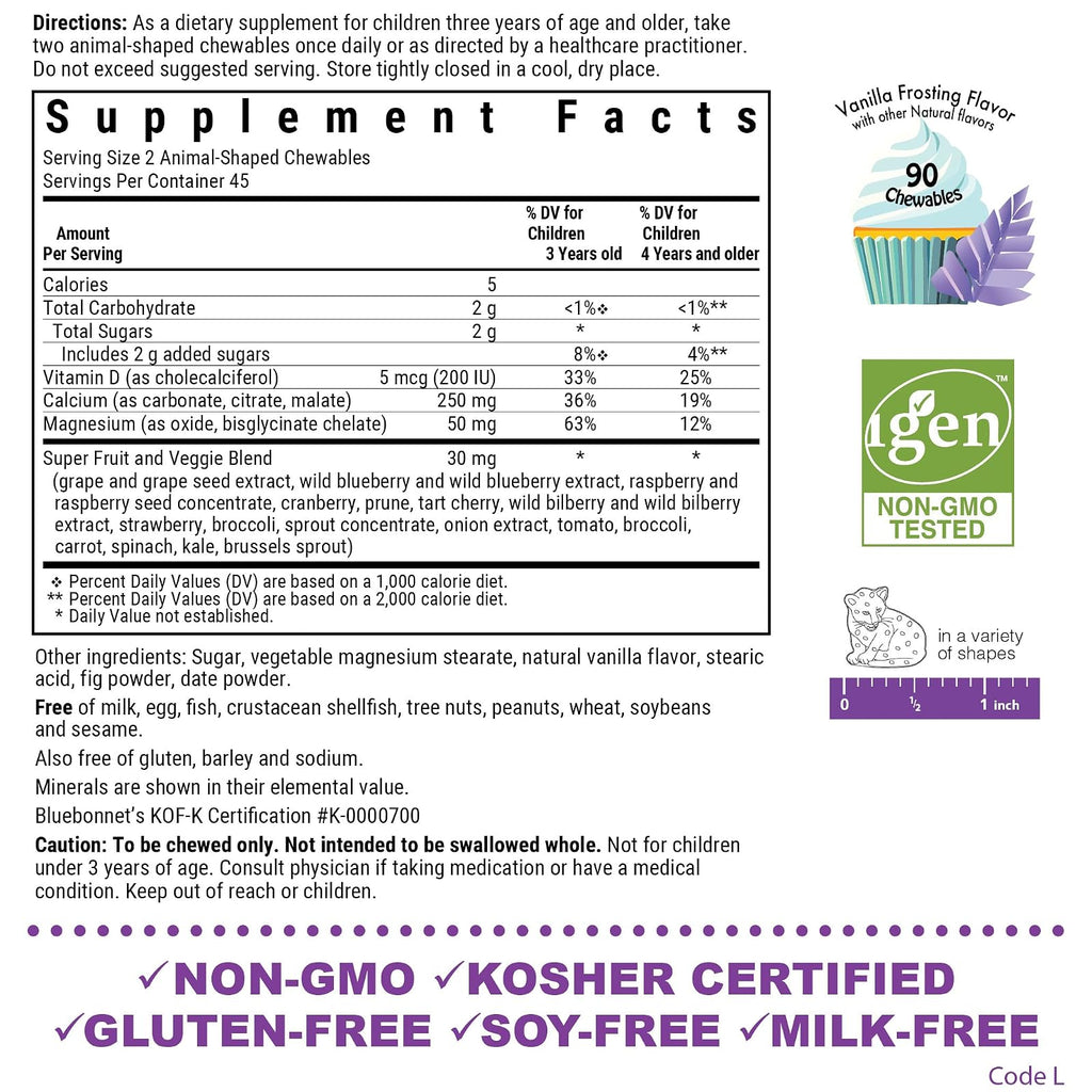tasty rainforest animalz calcium supplement