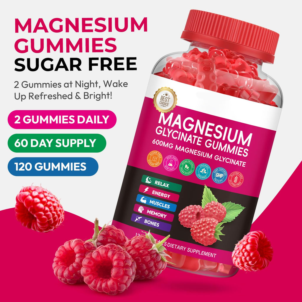 tasty raspberry magnesium supplement gummies