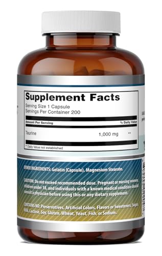 Taurine capsules for enhanced cognitive function