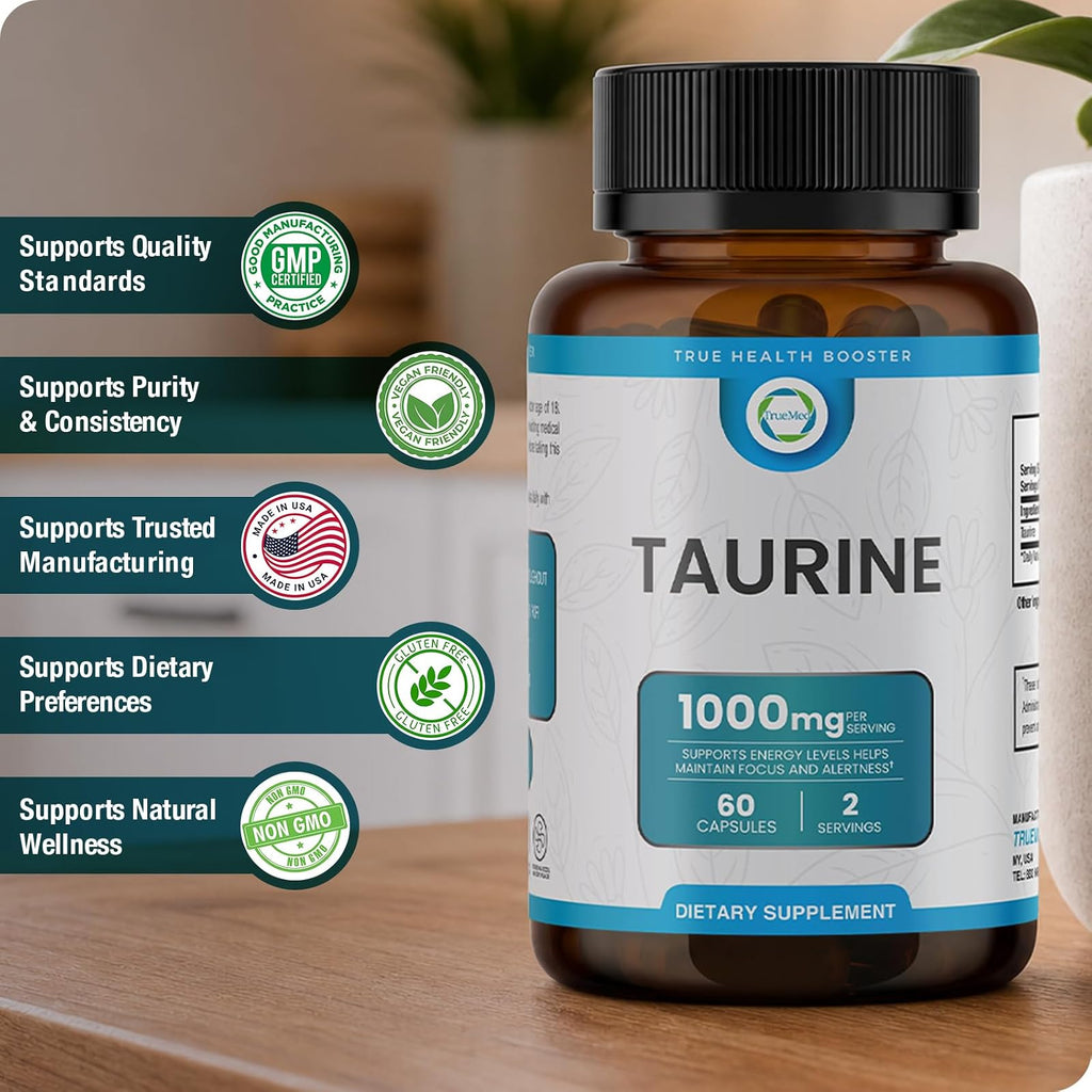 Taurine capsules for improved focus