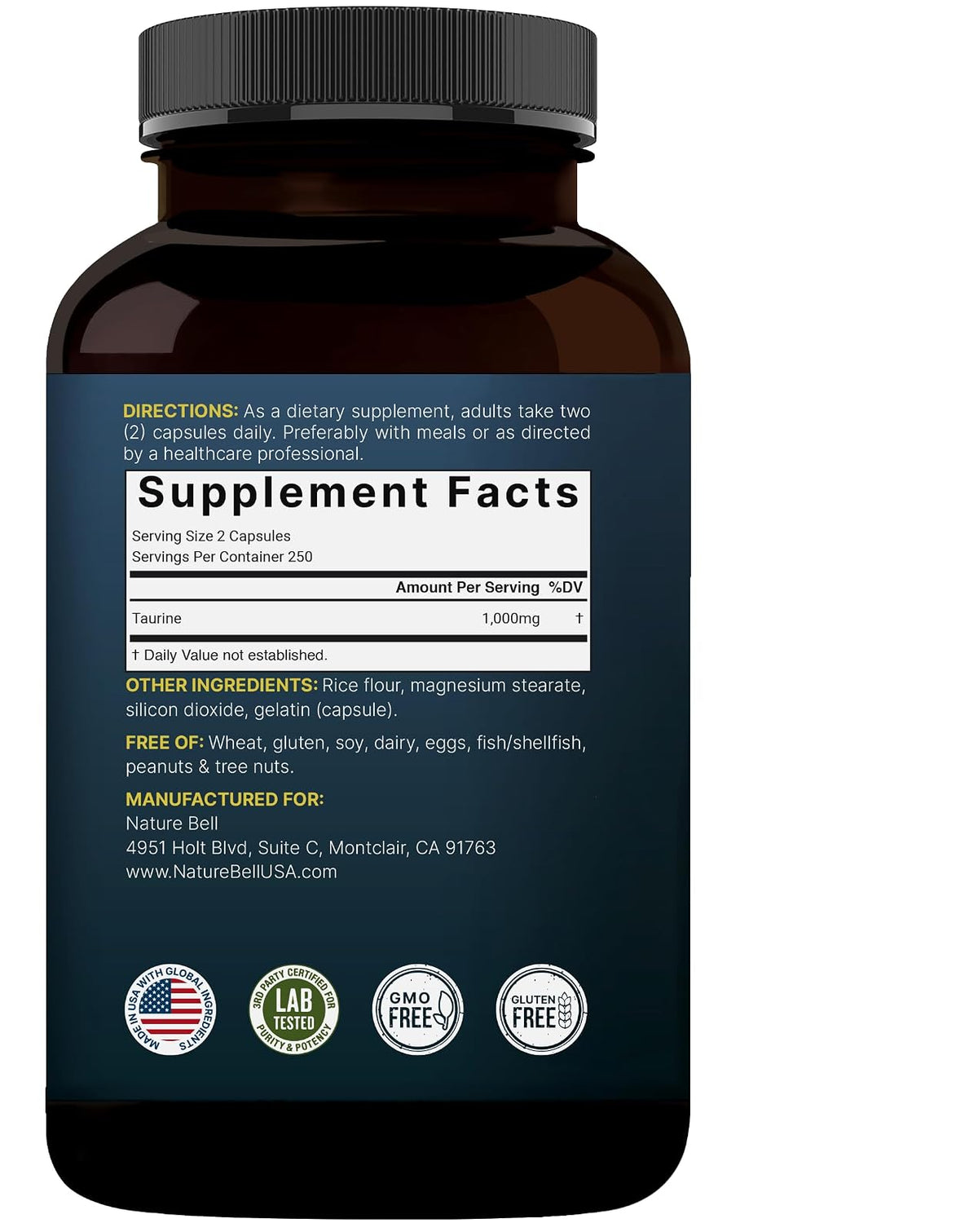 taurine capsules for improved focus