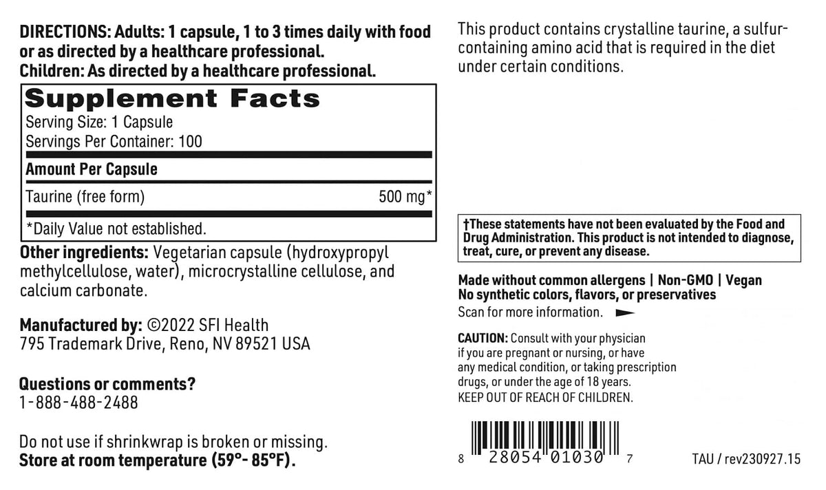 taurine capsules for improved focus