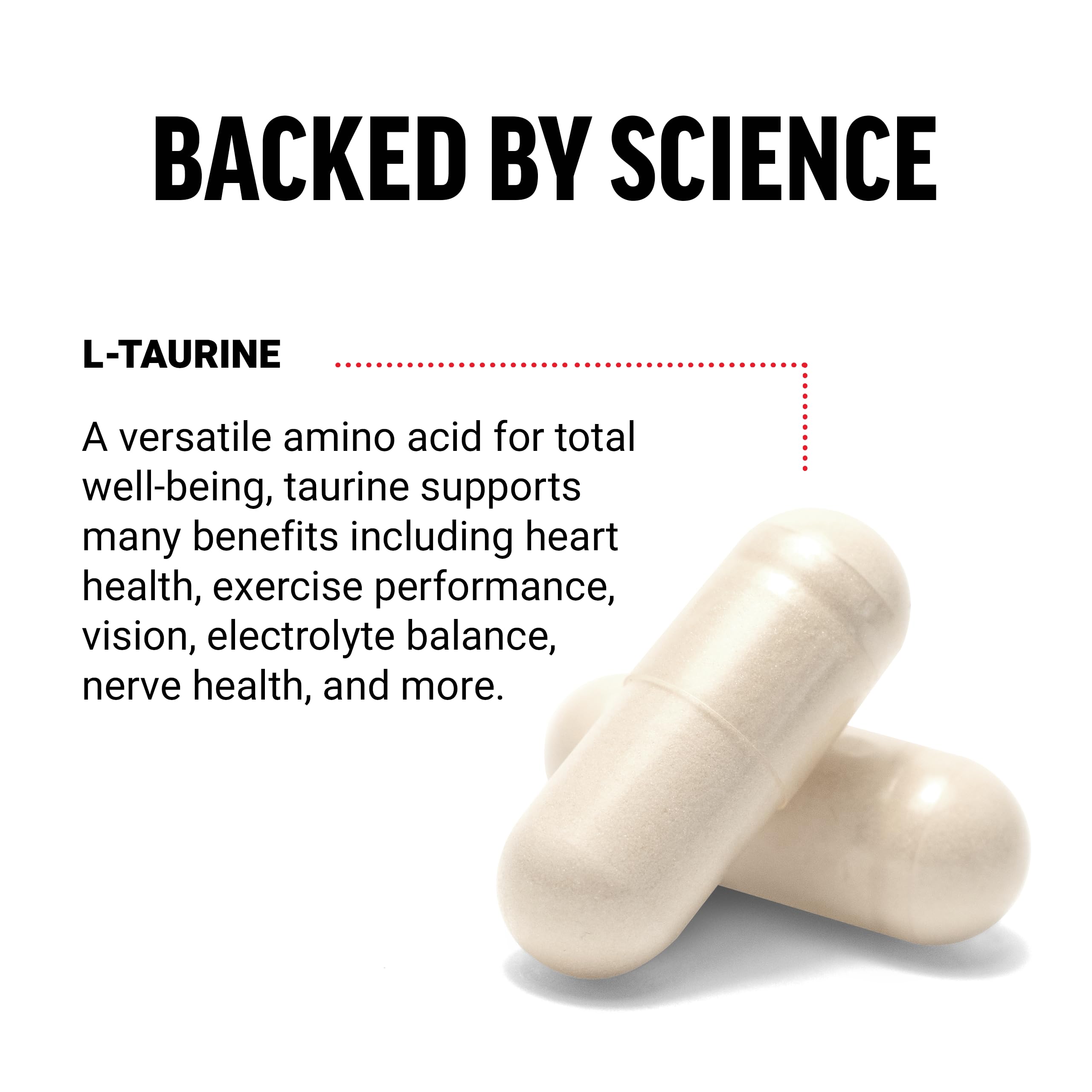 Taurine capsules for optimal health
