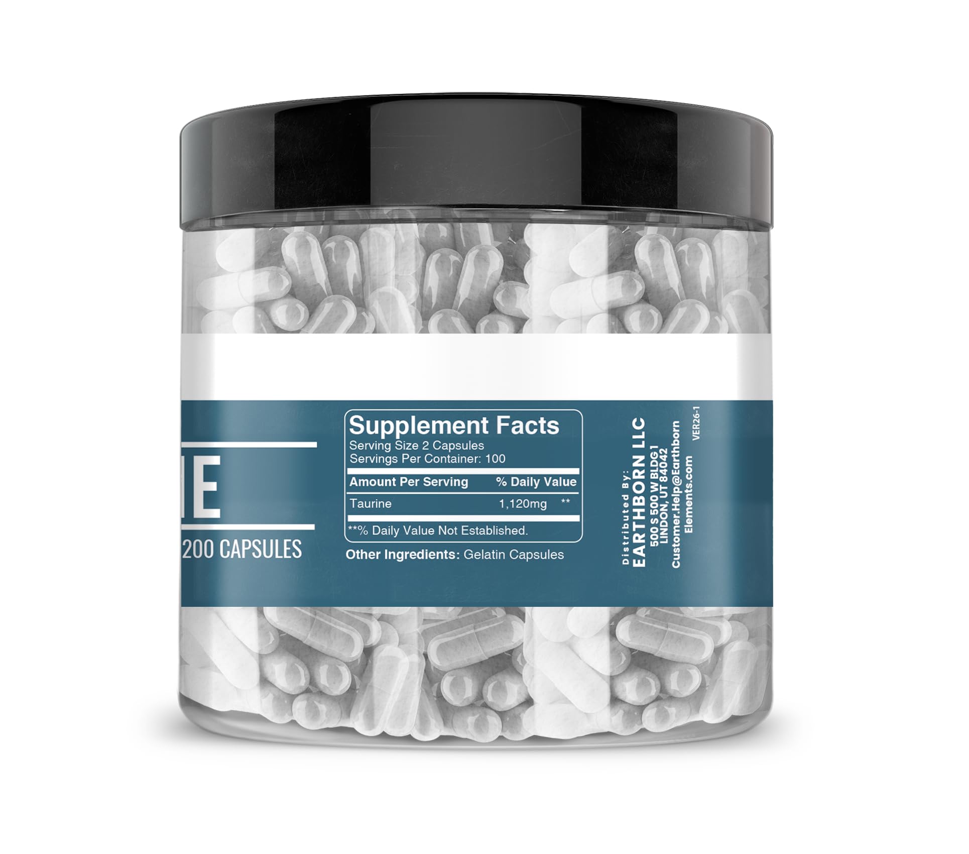 Taurine capsules with no additives