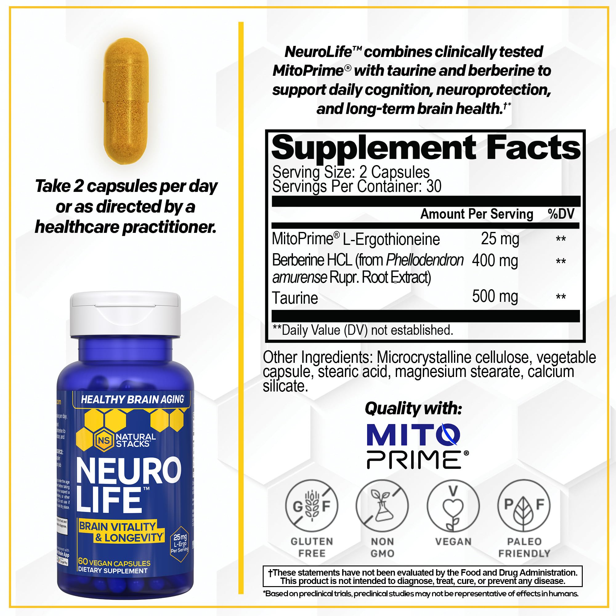 Taurine enriched neuroprotective formula