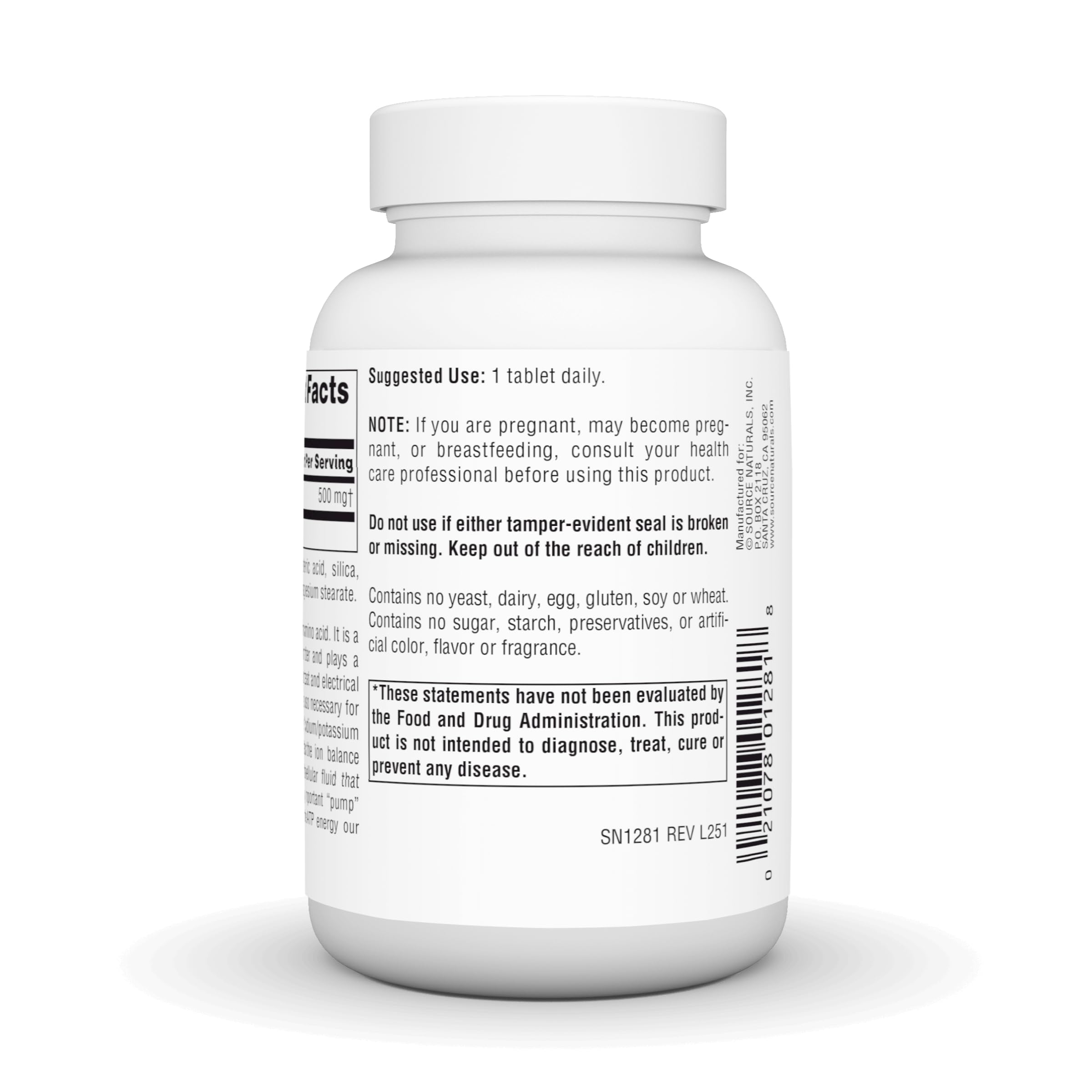 Taurine tablets for mental clarity