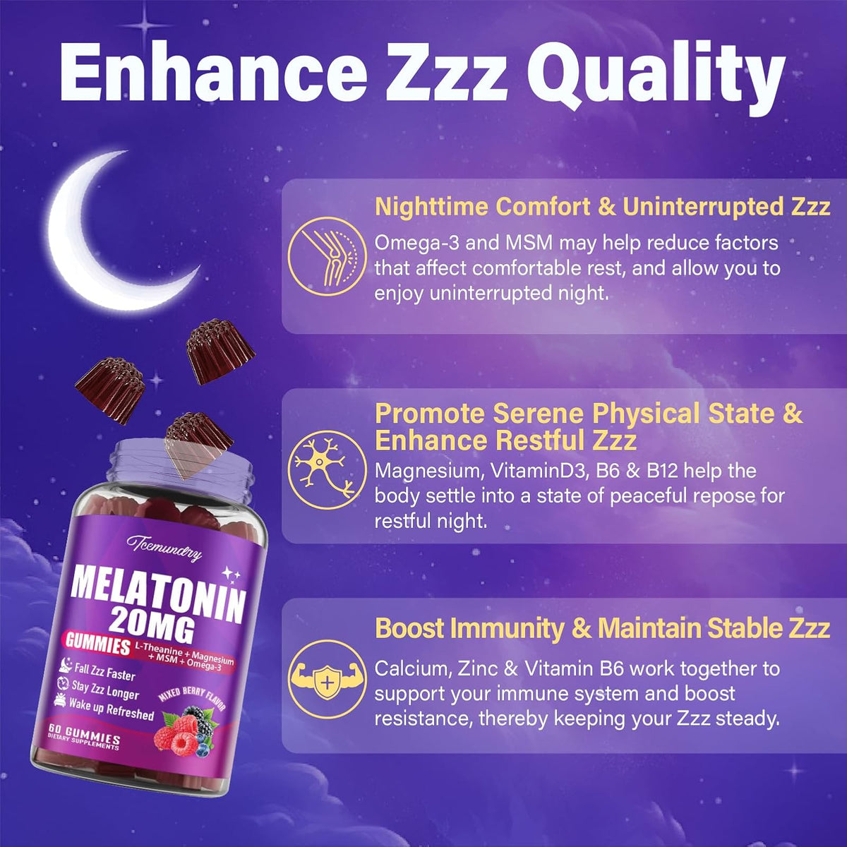 Tcemundry sleep support gummy supplements