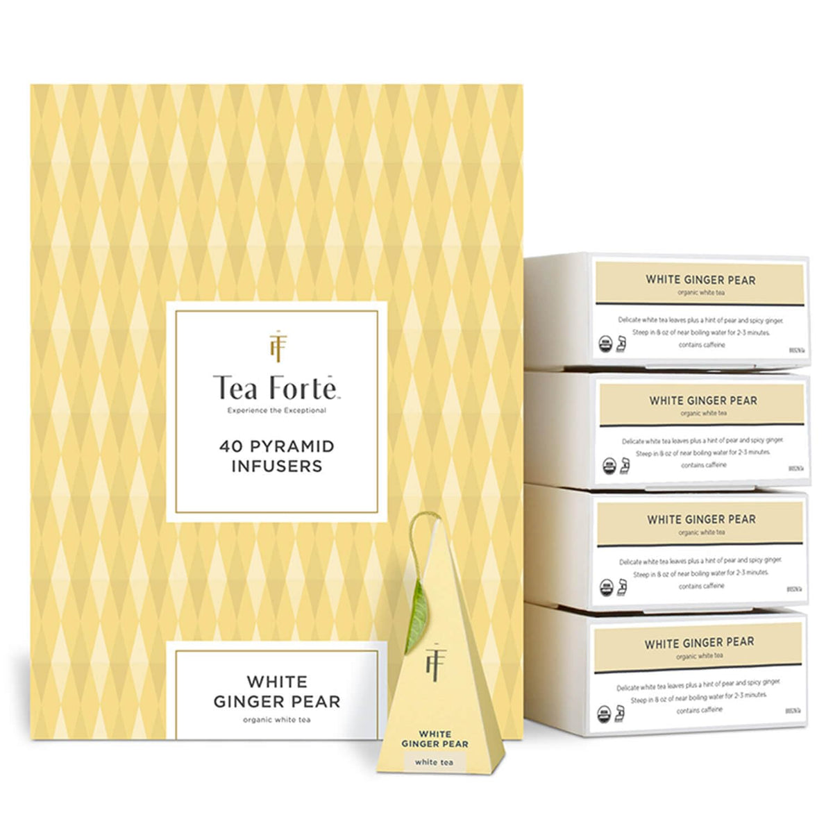 Tea Forte White Ginger Pear herbal tea
