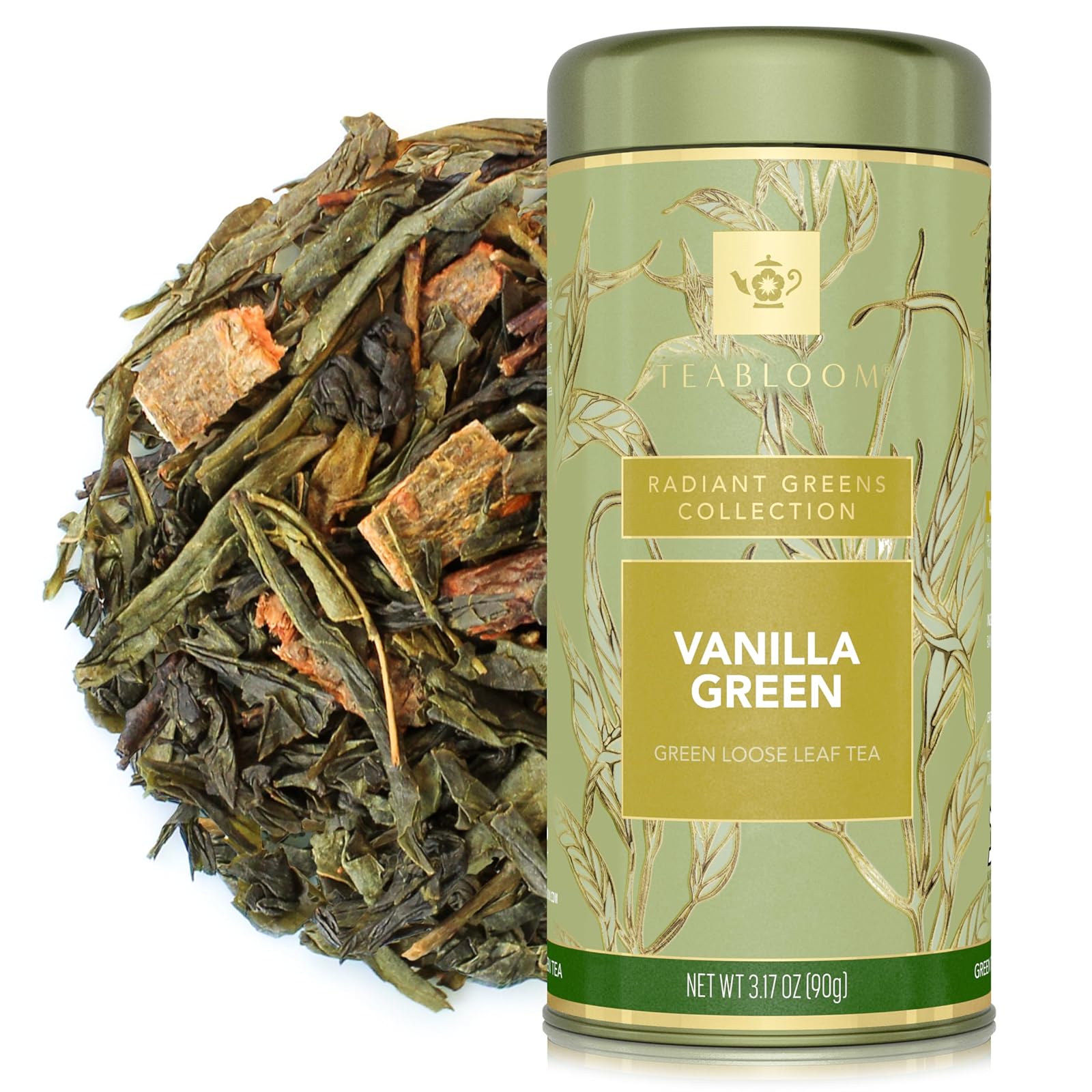 Teabloom green tea canister