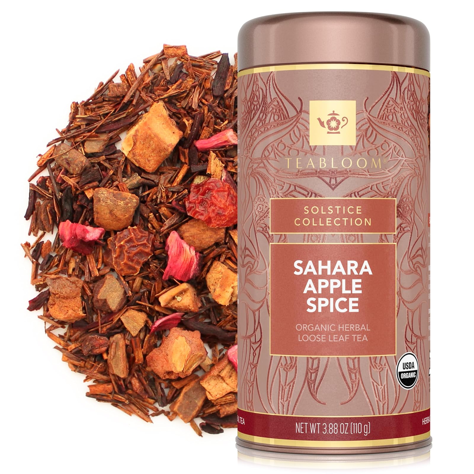 Teabloom organic rooibos tea canister