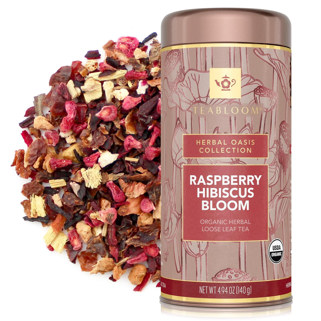 Teabloom raspberry hibiscus herbal tea