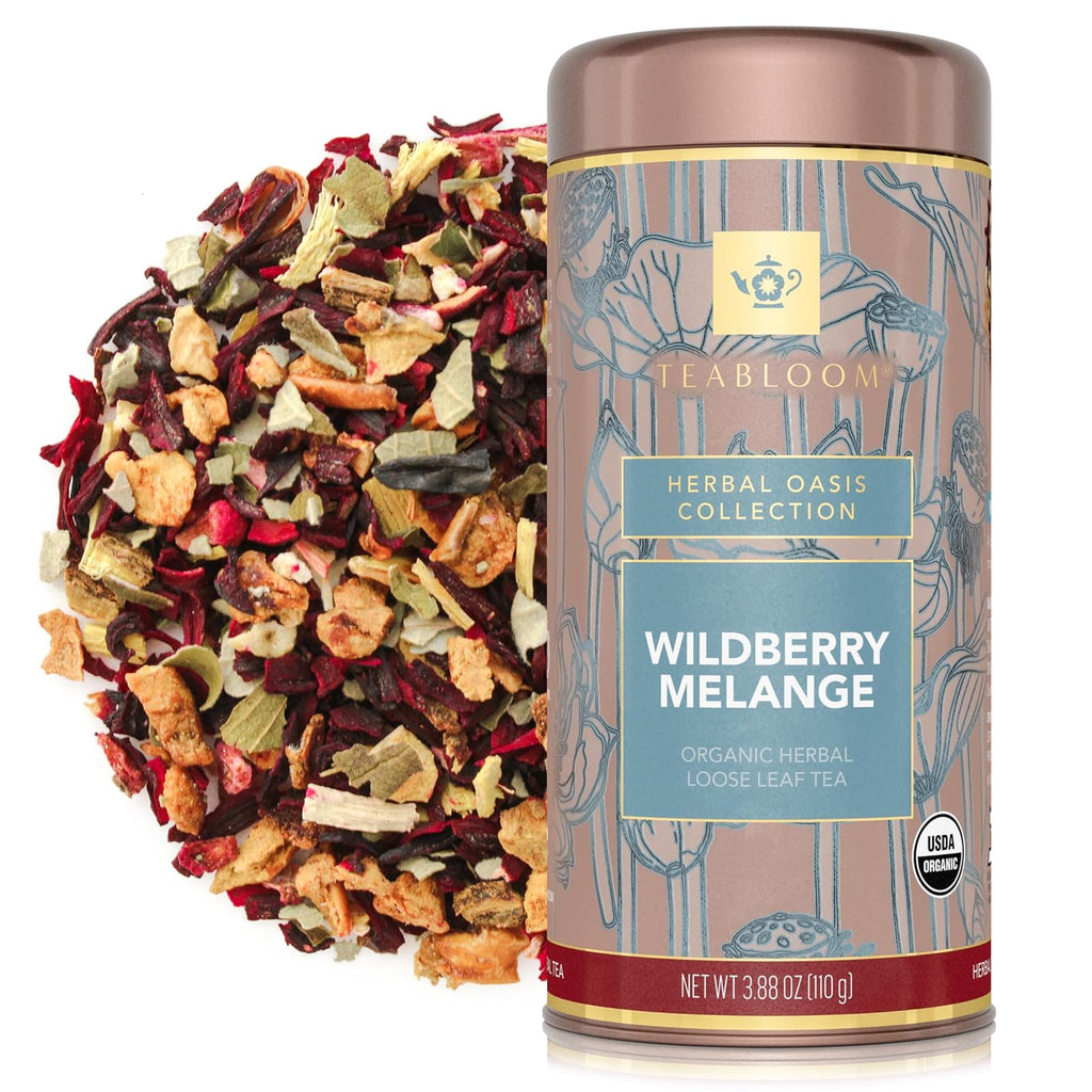 Teabloom Wildberry Mélange herbal tea canister