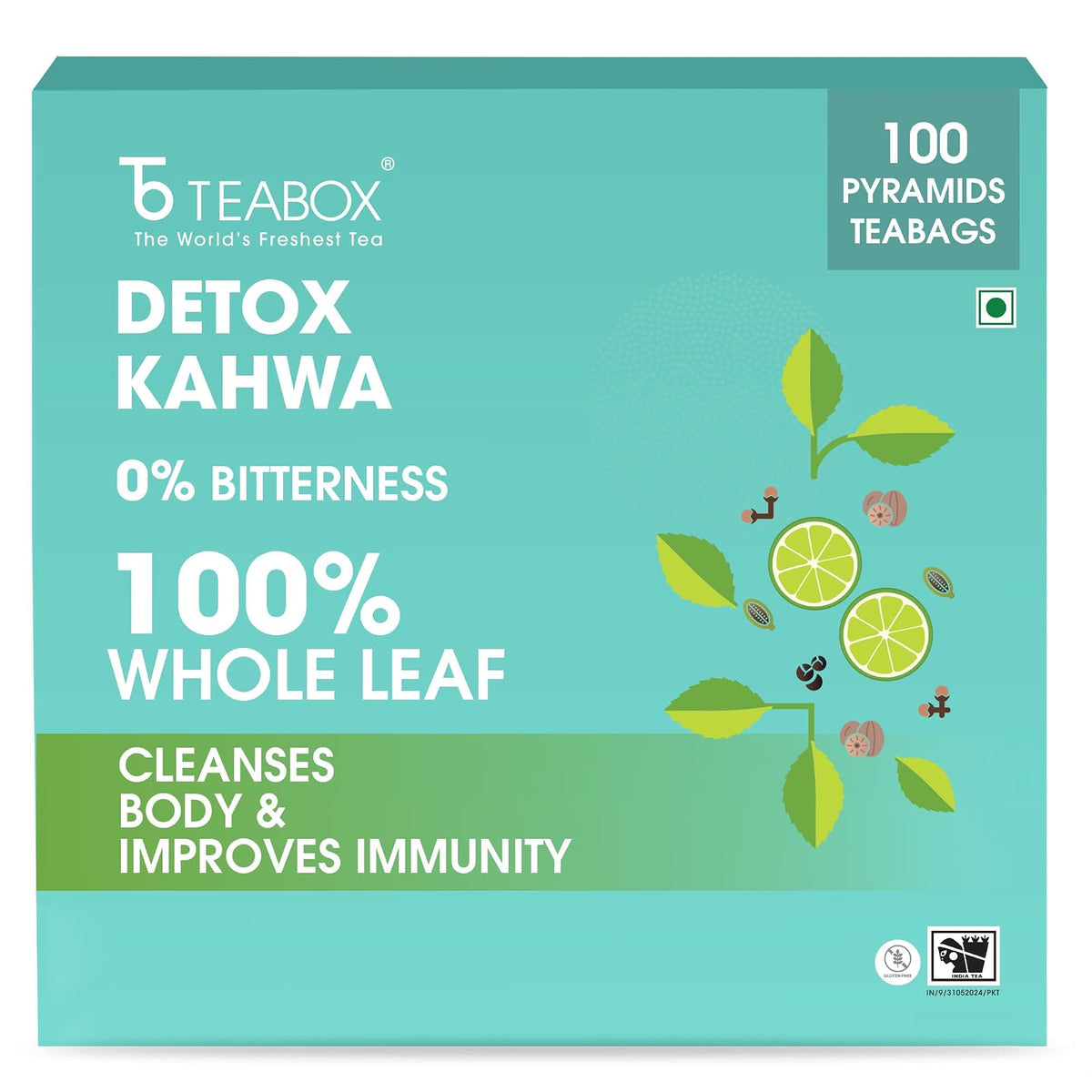 Teabox detox kahwa green tea bags