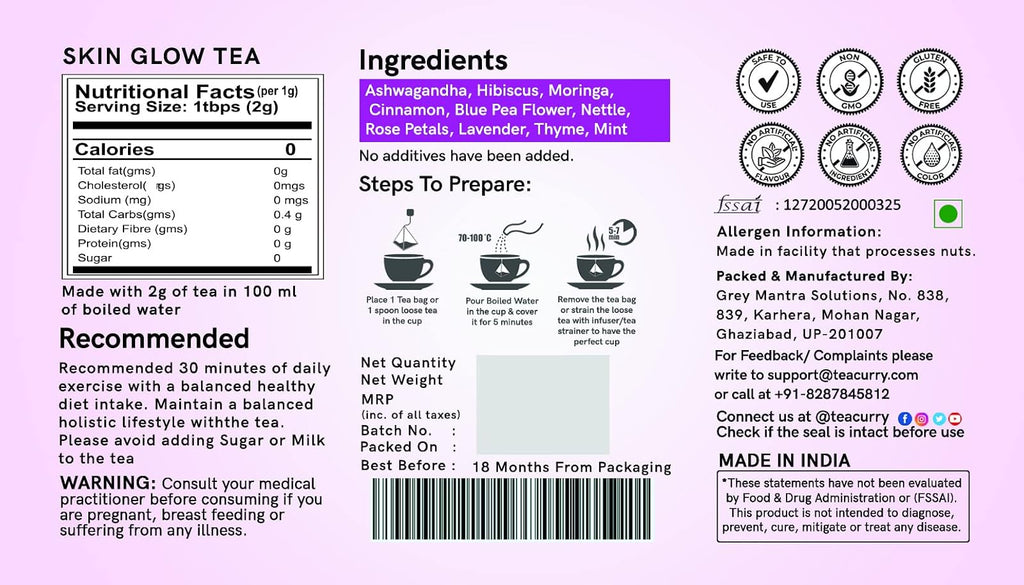 TEACURRY tea for healthy glow