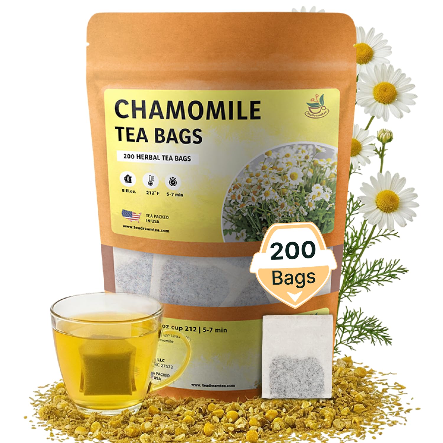 TeaDeam chamomile tea bags for relaxation