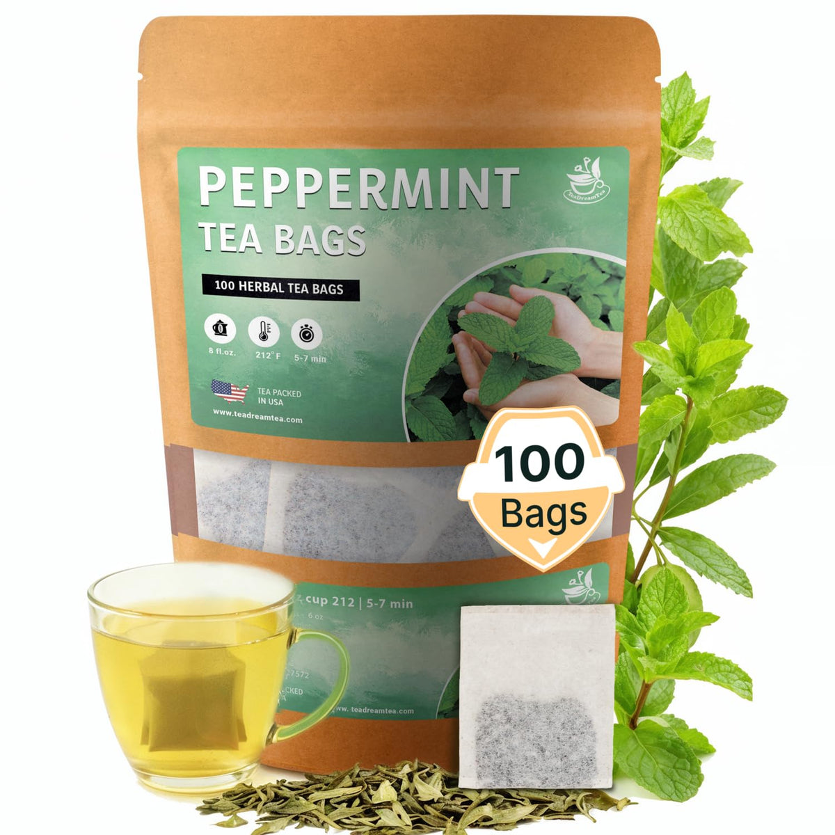 TeaDreamTea peppermint herbal tea bags